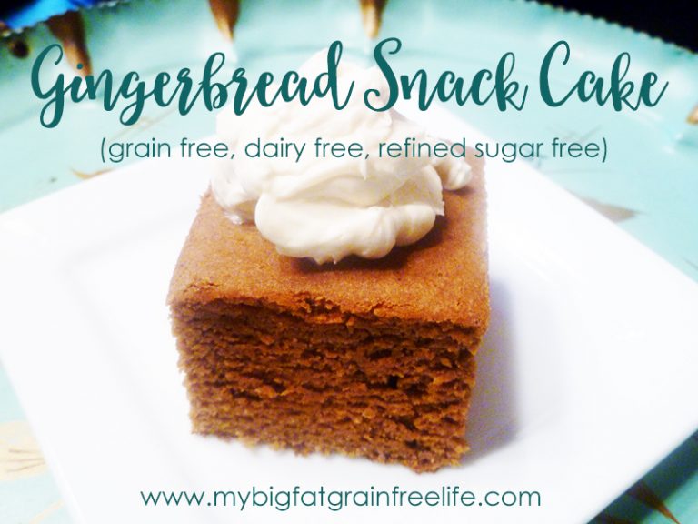 Gingerbread Snack Cake (grain free, dairy free, refined sugar free)