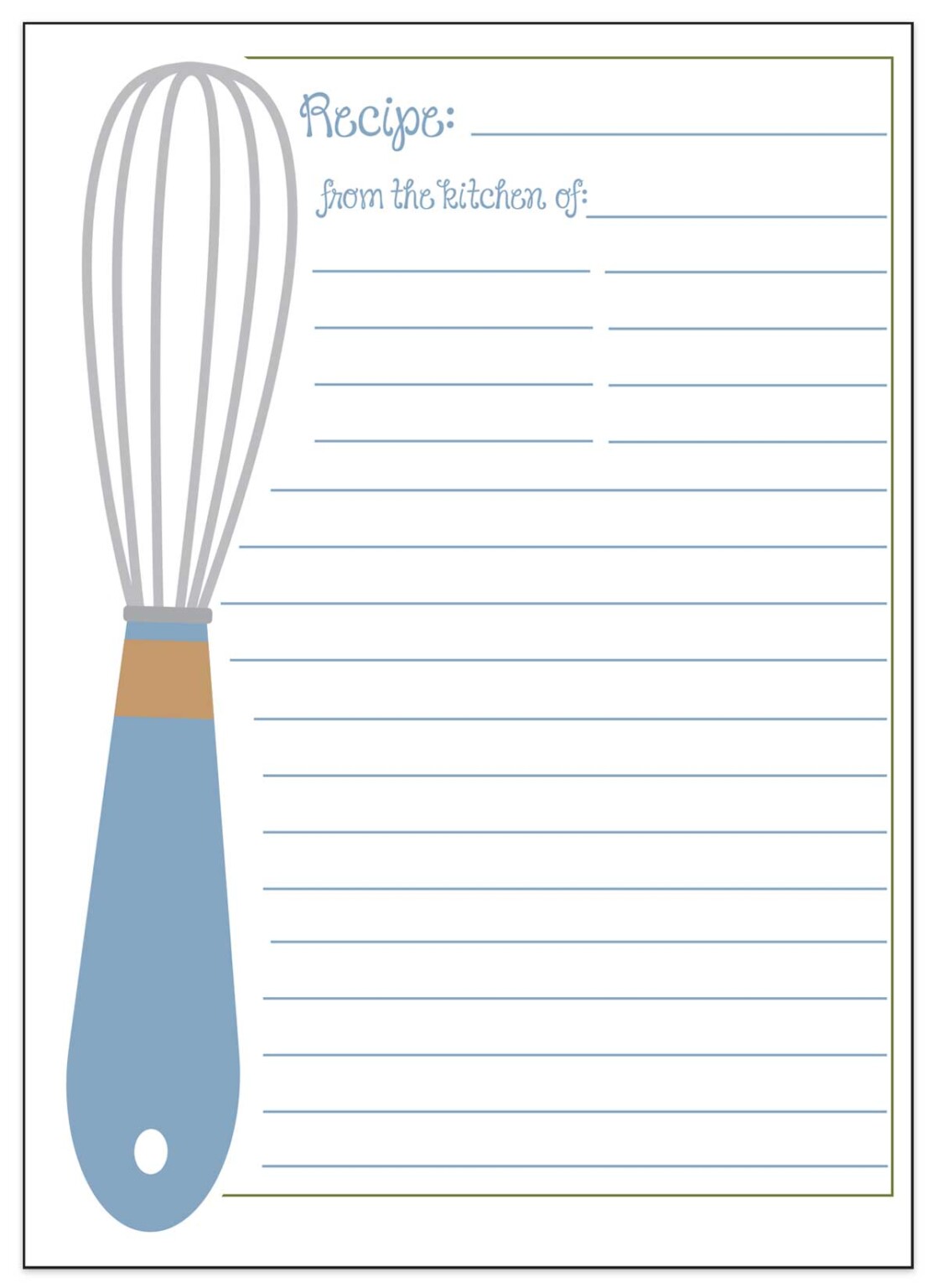 Free Recipe Card Templates to Print (PDF Downloads)