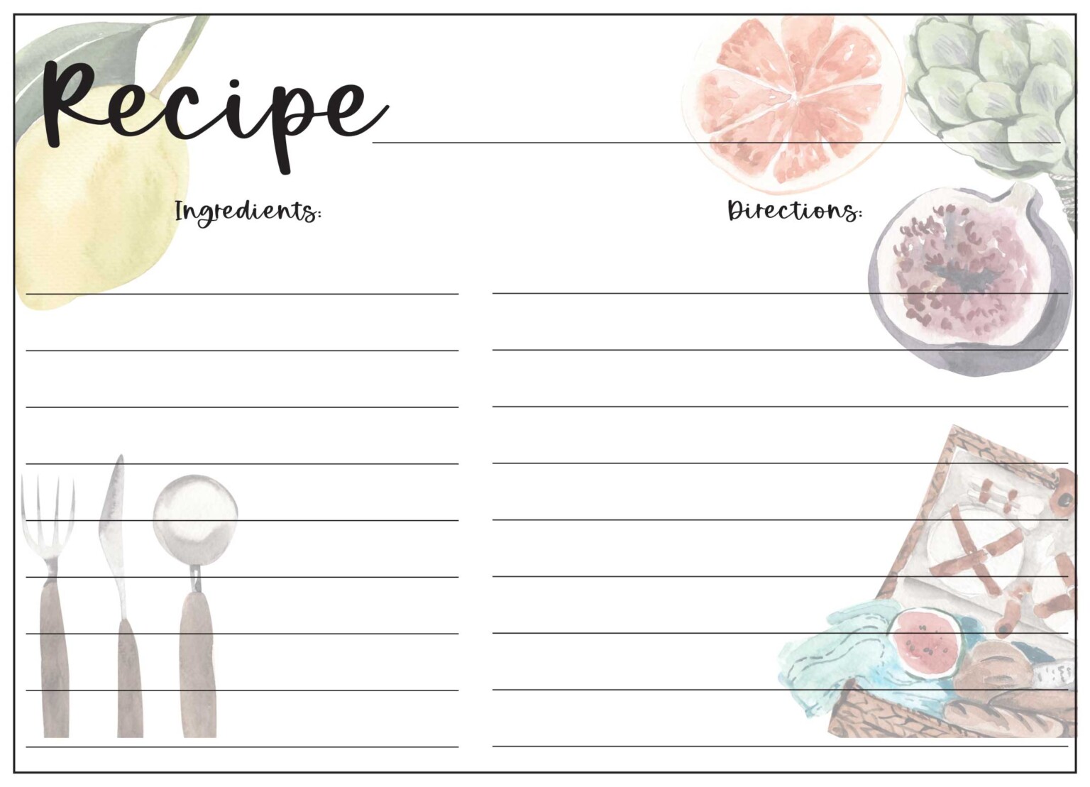 Free Recipe Card Templates to Print (PDF Downloads)
